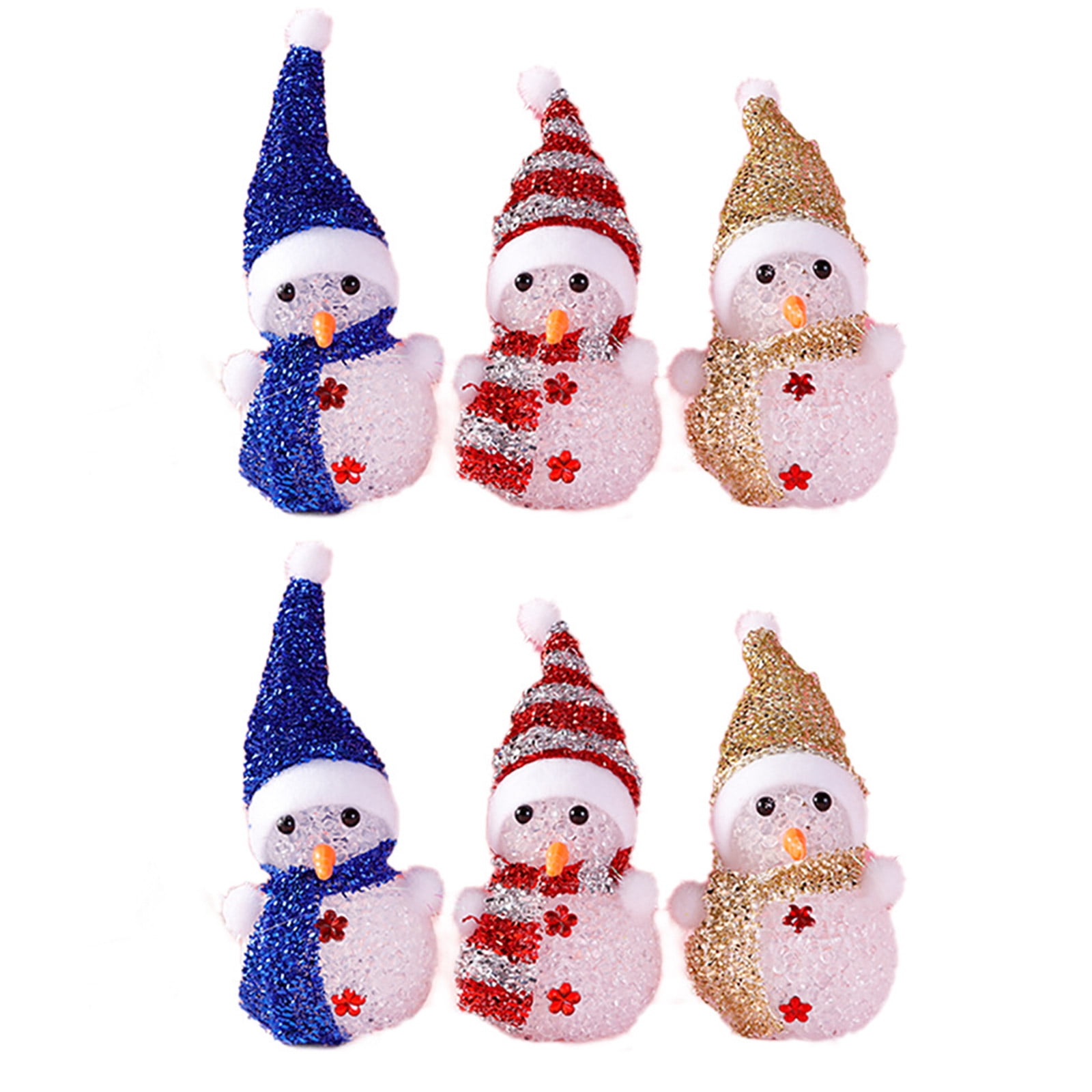 COOLHOOD 6pcs Color Changing LED Snowman Lights For Festival Tabletop ...