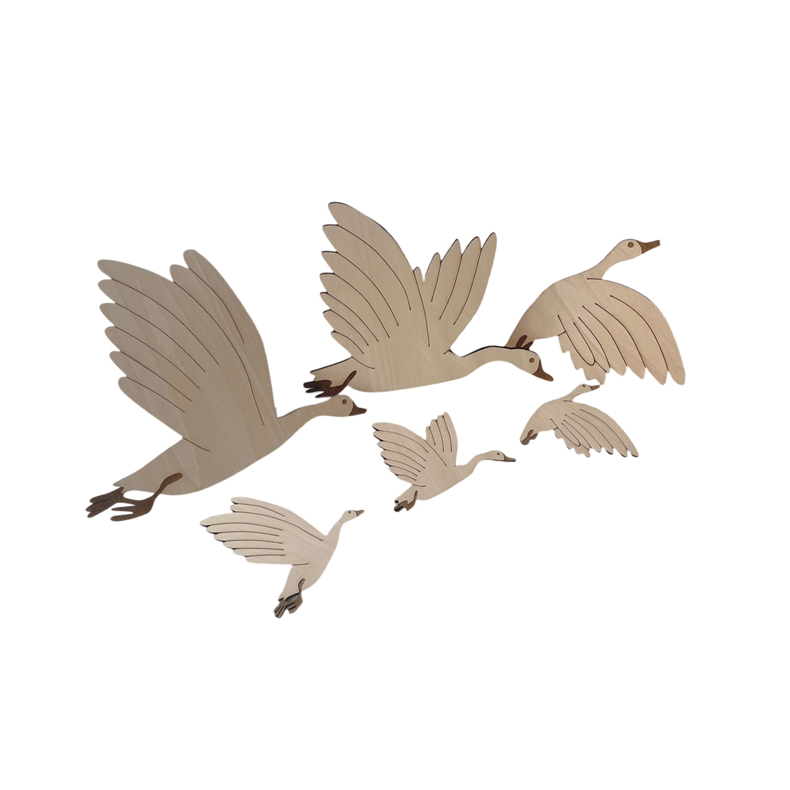 COOLHOOD 6pcs Elegant Wall Decal Wood Flying Birds For Artistic Wall ...