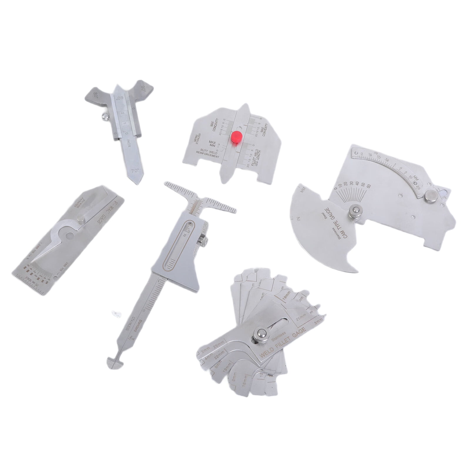COOLHOOD 6pcs Welding Gauges Set Welding Inspection Gauges set for ...