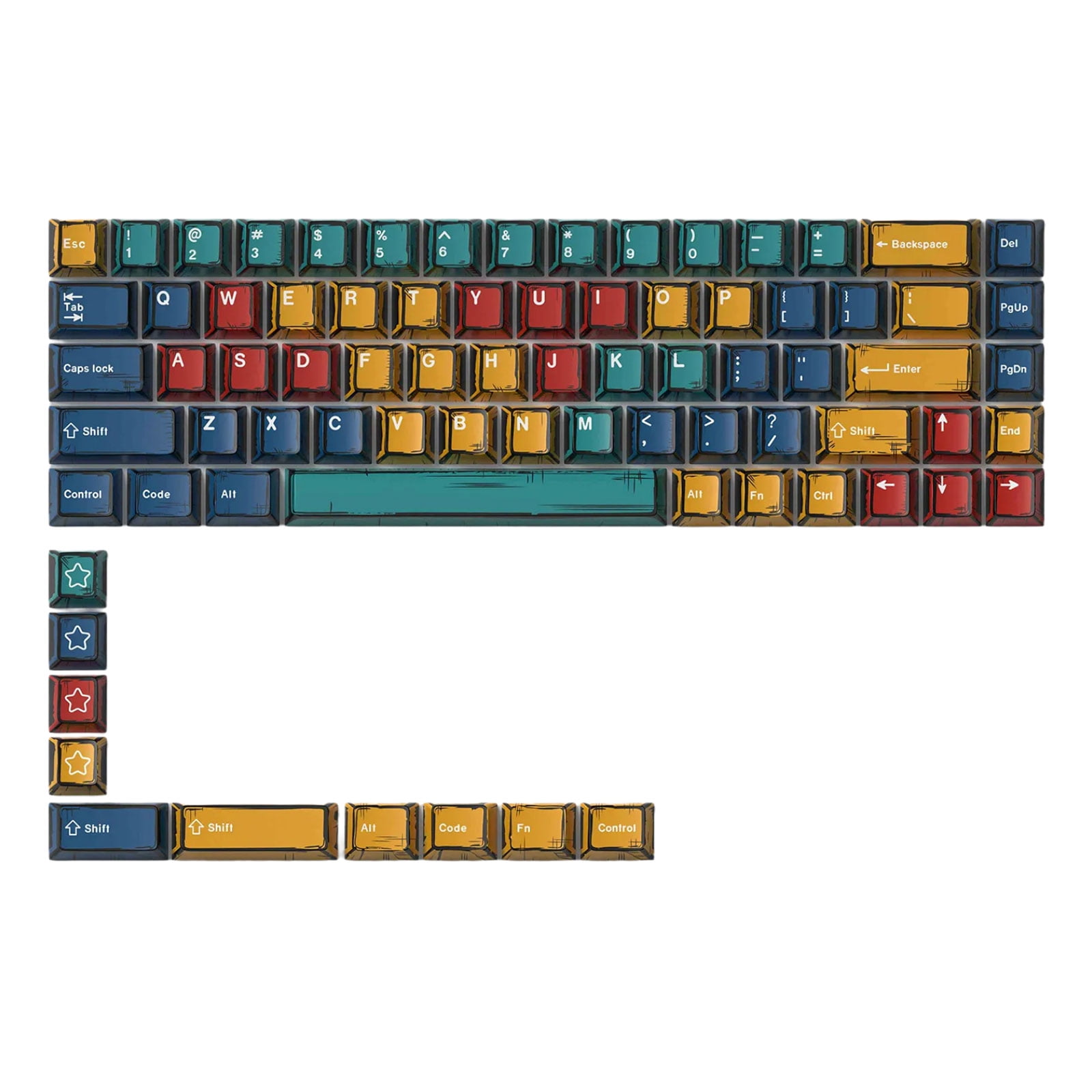 COOLHOOD 78Keys Palettes Mixed Lights BOWs Keycap Original Height Dye ...