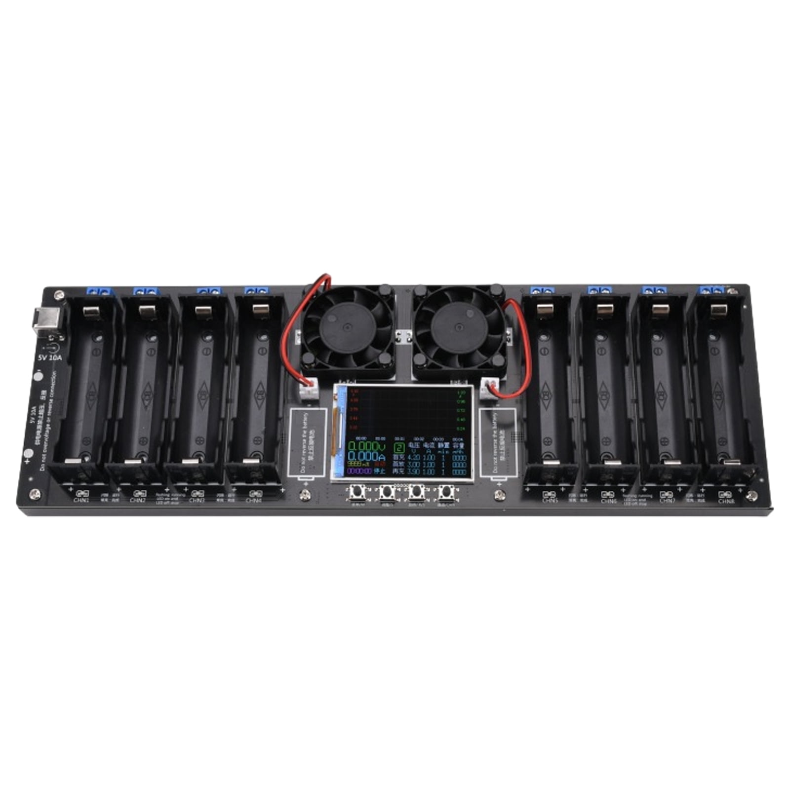 COOLHOOD 8 Channel Lithium Batteries Tester for 18650 with Auto Charges ...