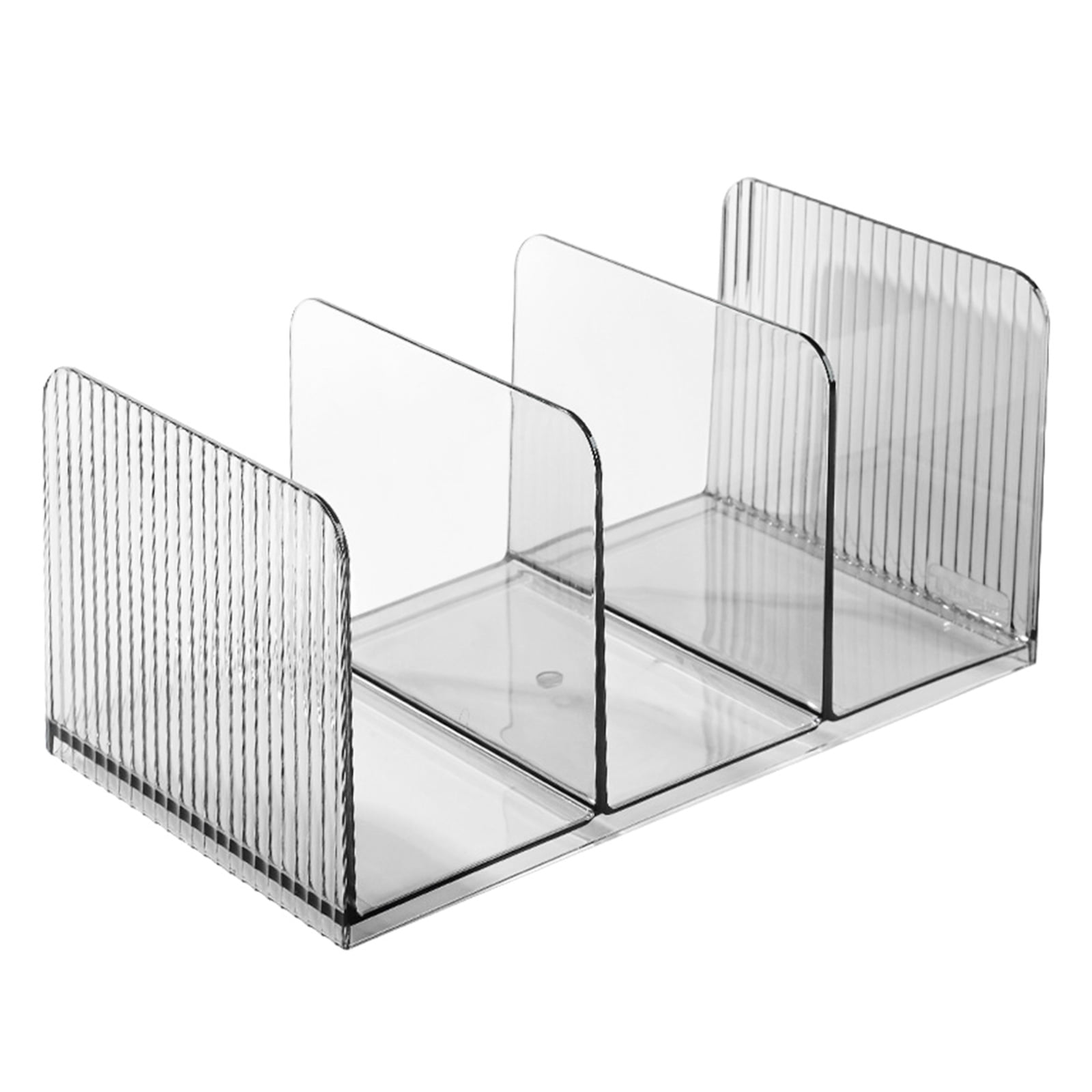 COOLHOOD Acrylic Book End for Shelves 3 Compartments Bookend Desk Books ...