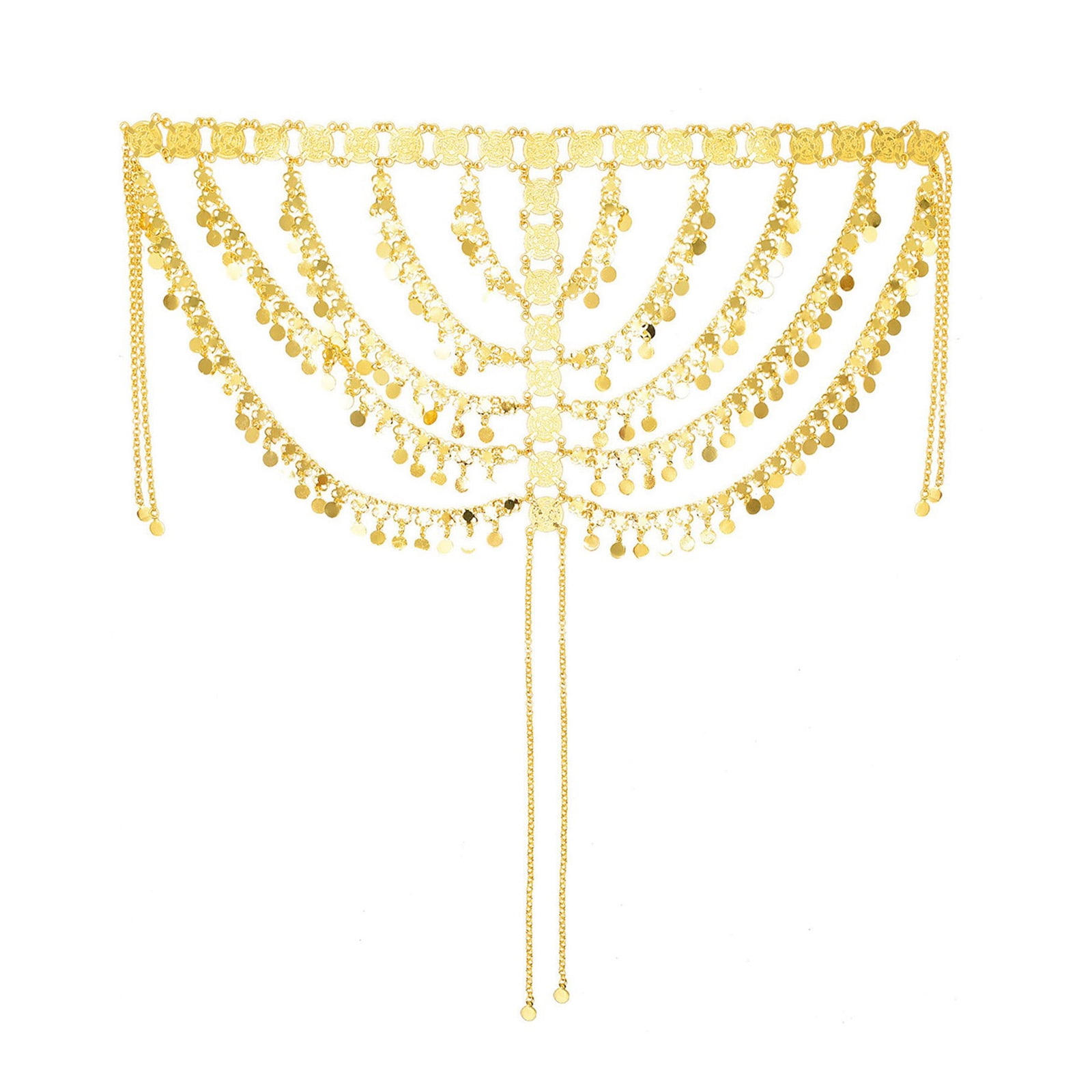 COOLHOOD Arabic Metal Coin Hair Chain Headdress for Themed Parties ...
