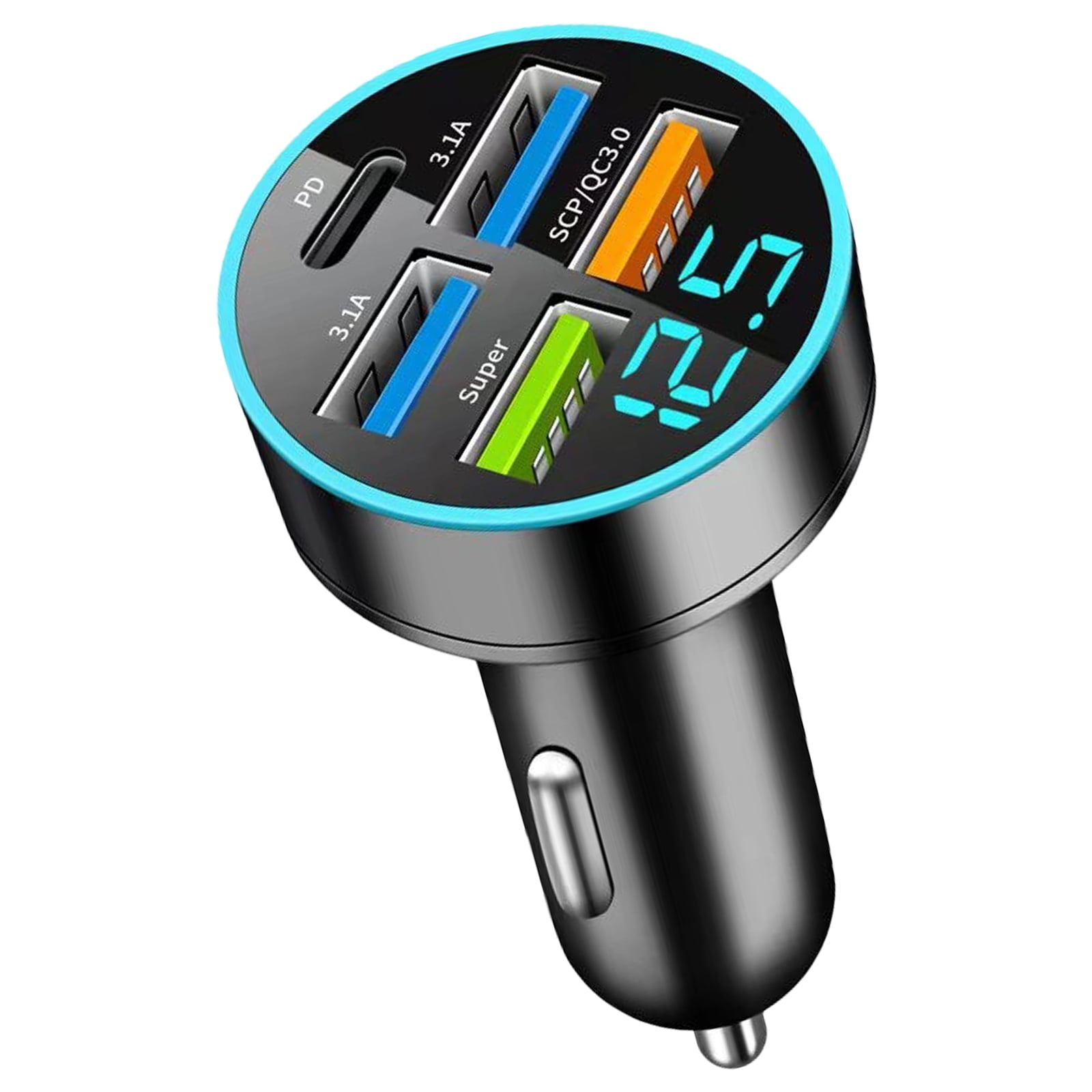 COOLHOOD Car Charging Head USB C and USB A & Super Multiple Port Quick ...