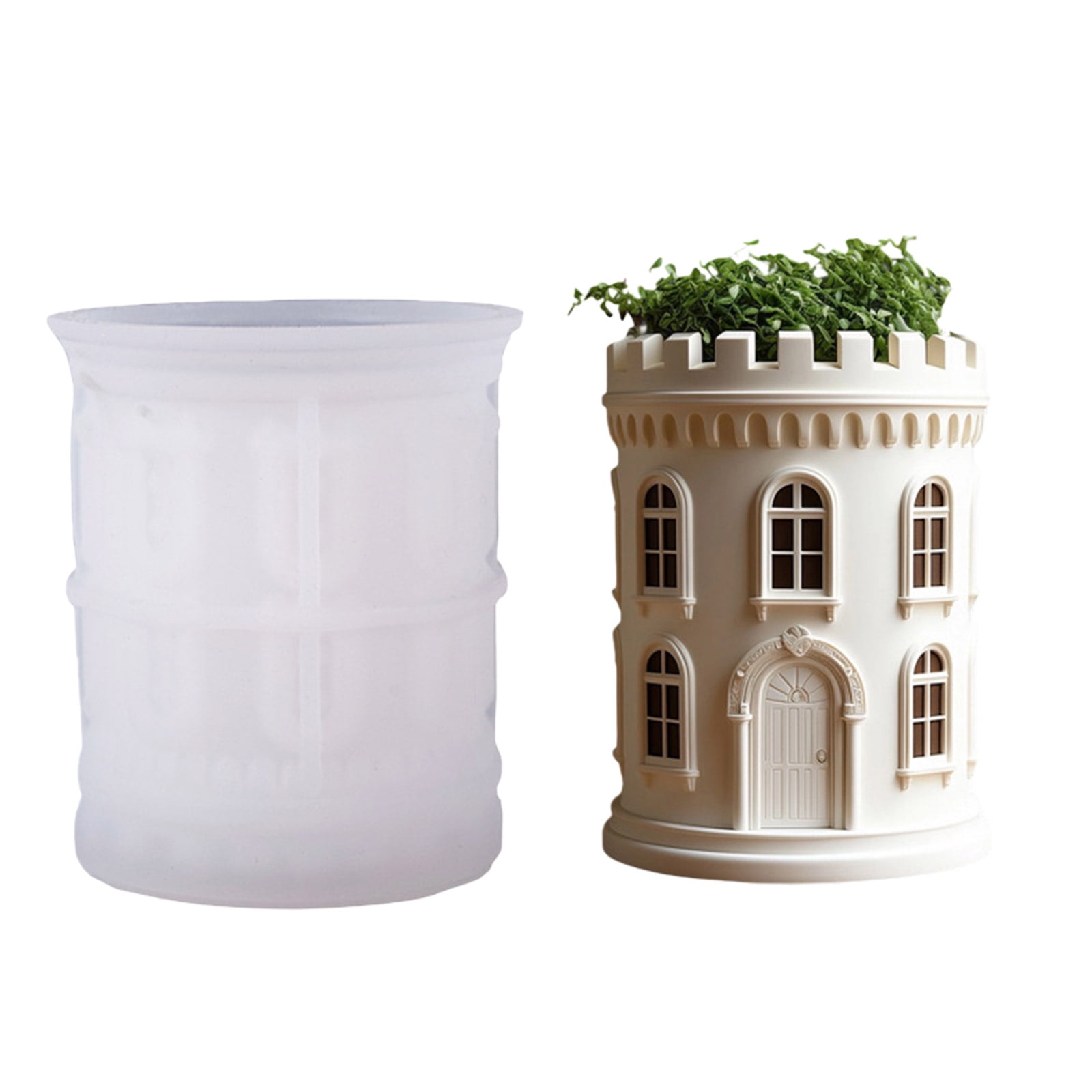 COOLHOOD Castles Shape Silicone Mold Flower Holders for Handmade Resin ...