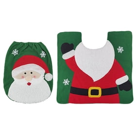 Snowman Bathroom Toilet Seat Cover And Rug Set