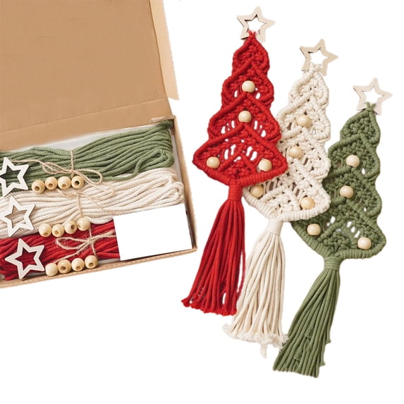COOLHOOD Christmas Tree Pack Tassels Wall Hanging XmasTree Macrames ...