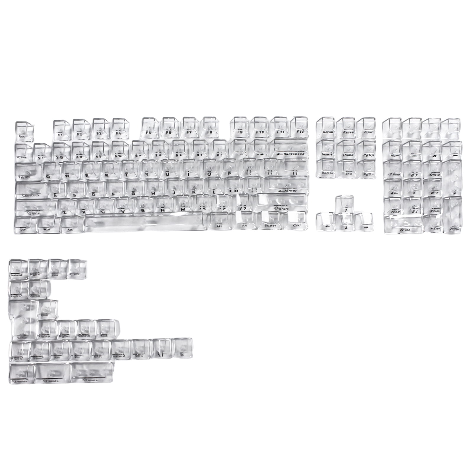 COOLHOOD Clear Translucent Keycaps Set Original Height Side/Top Print ...