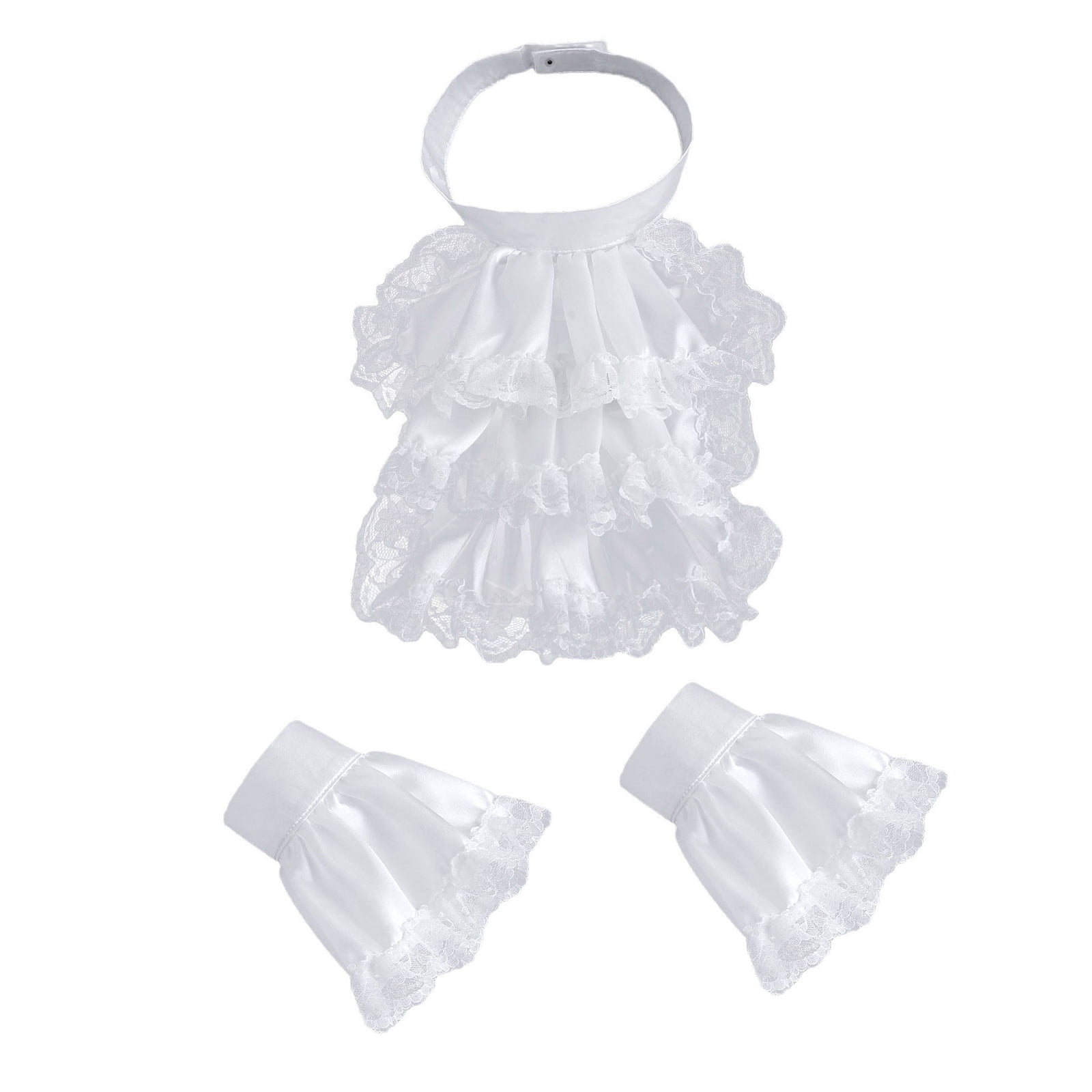 COOLHOOD Elegant Detachable Ruffle Lace Jabot Neck Collar and False ...