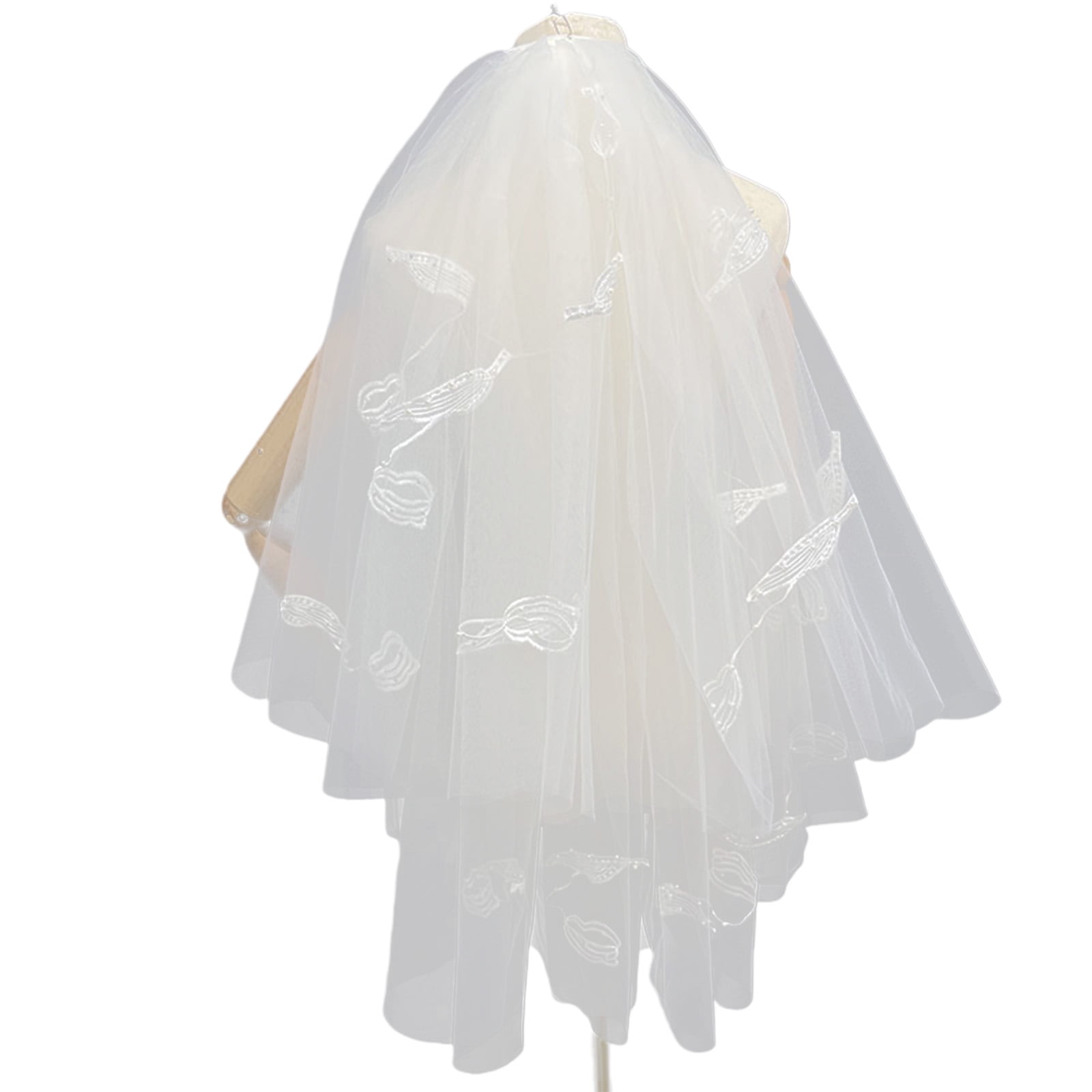 COOLHOOD Elegant Flower Pearls Veil Headpiece Bridal Wedding Hair ...