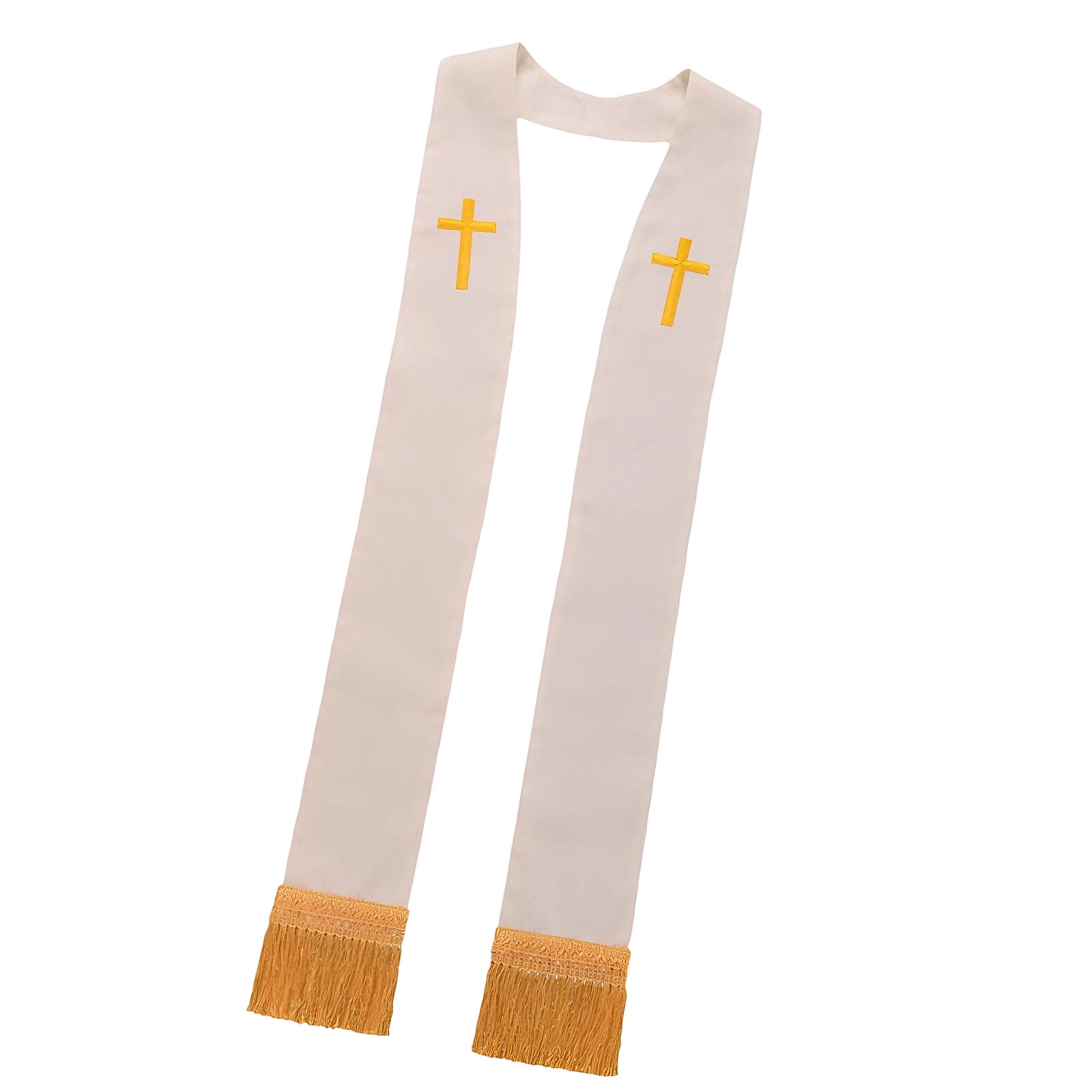COOLHOOD Elegant Stole with Embroidered Crossed Fringed for Clergy Use ...