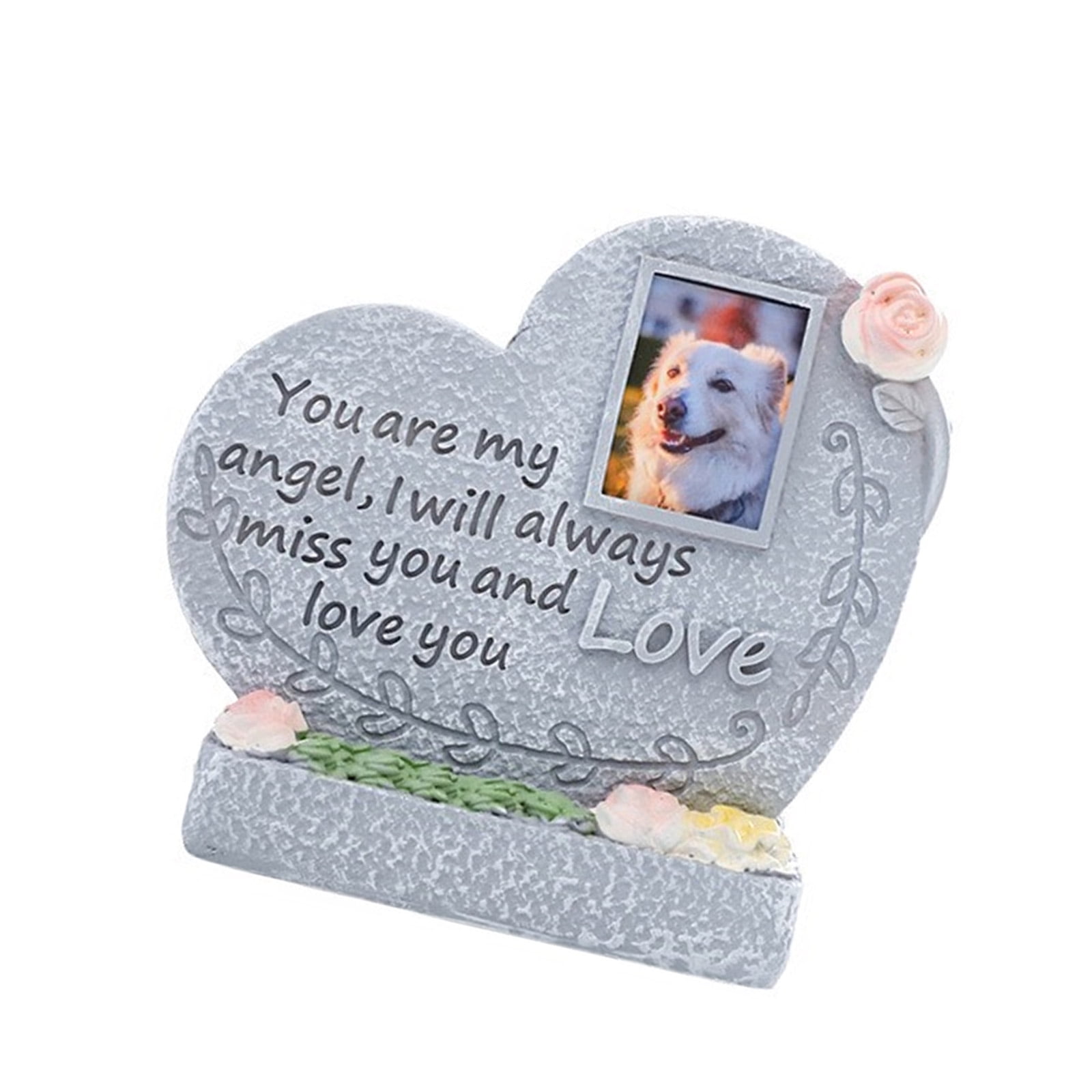 COOLHOOD Engraved Pet Memorial Tombstones for Garden Resin Grave Marker ...