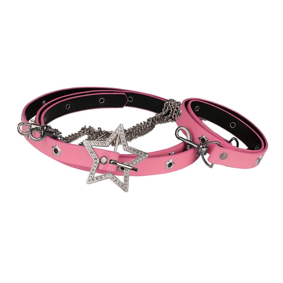COOLHOOD Fashionable Star Chain Belt Adjustable PU Leather Waist Belt ...