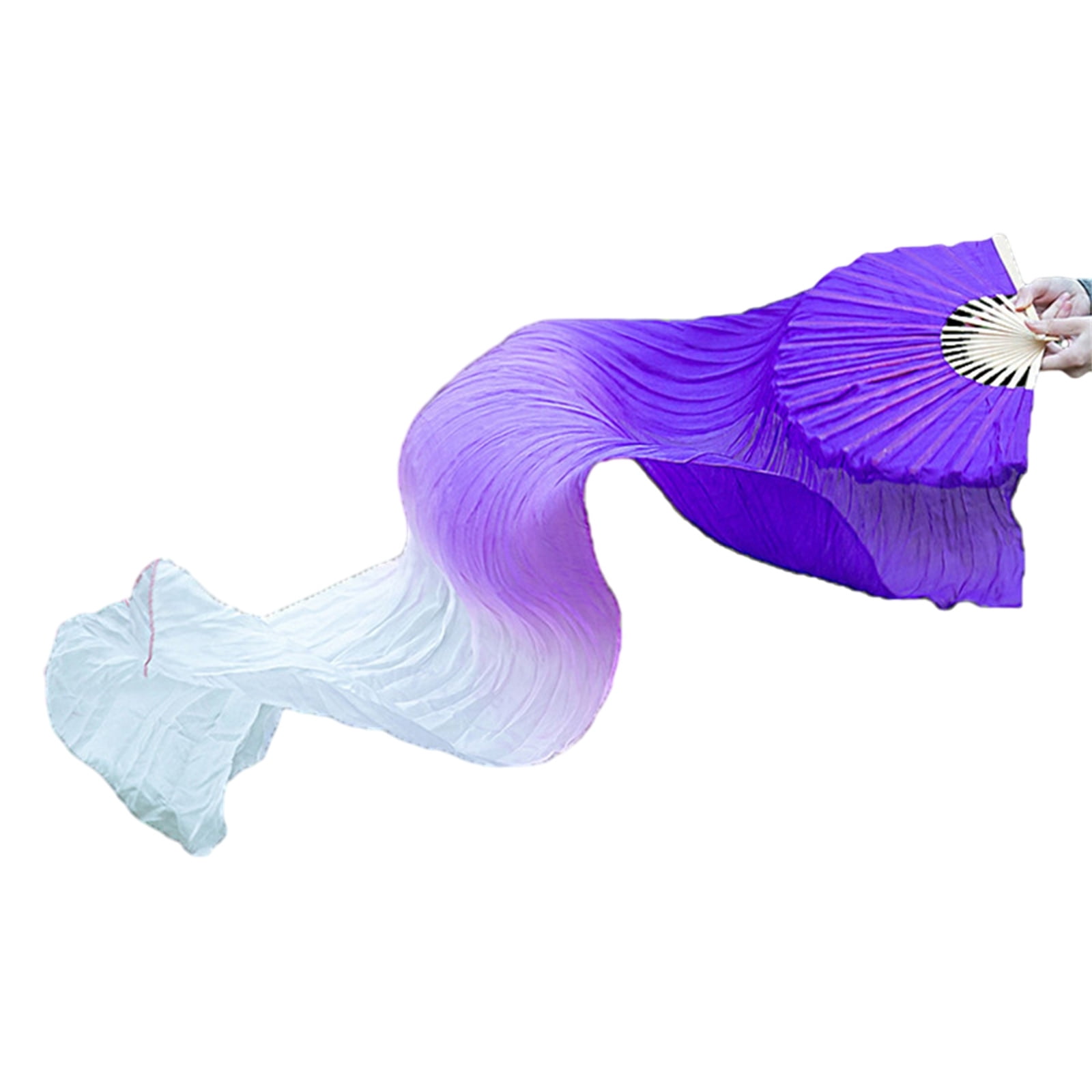 COOLHOOD Faux Silk Belly Dance Fan Veils Flexible Dance Fan Long Fan Dancing Fan for ...