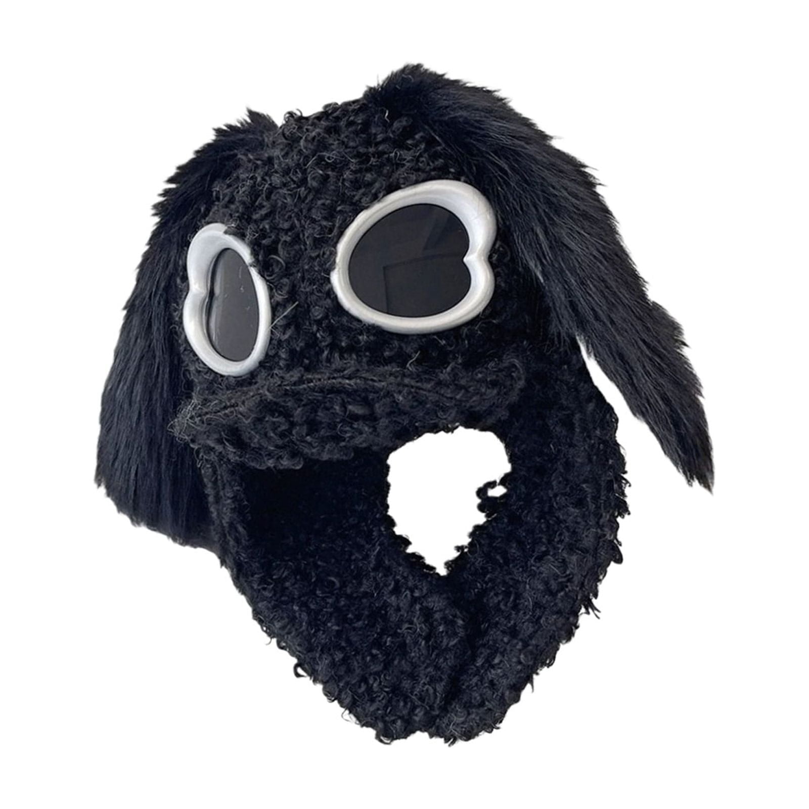 COOLHOOD Furry Plush Rabbits Ears Trapper Hat Warm Winter Earflap Cap ...