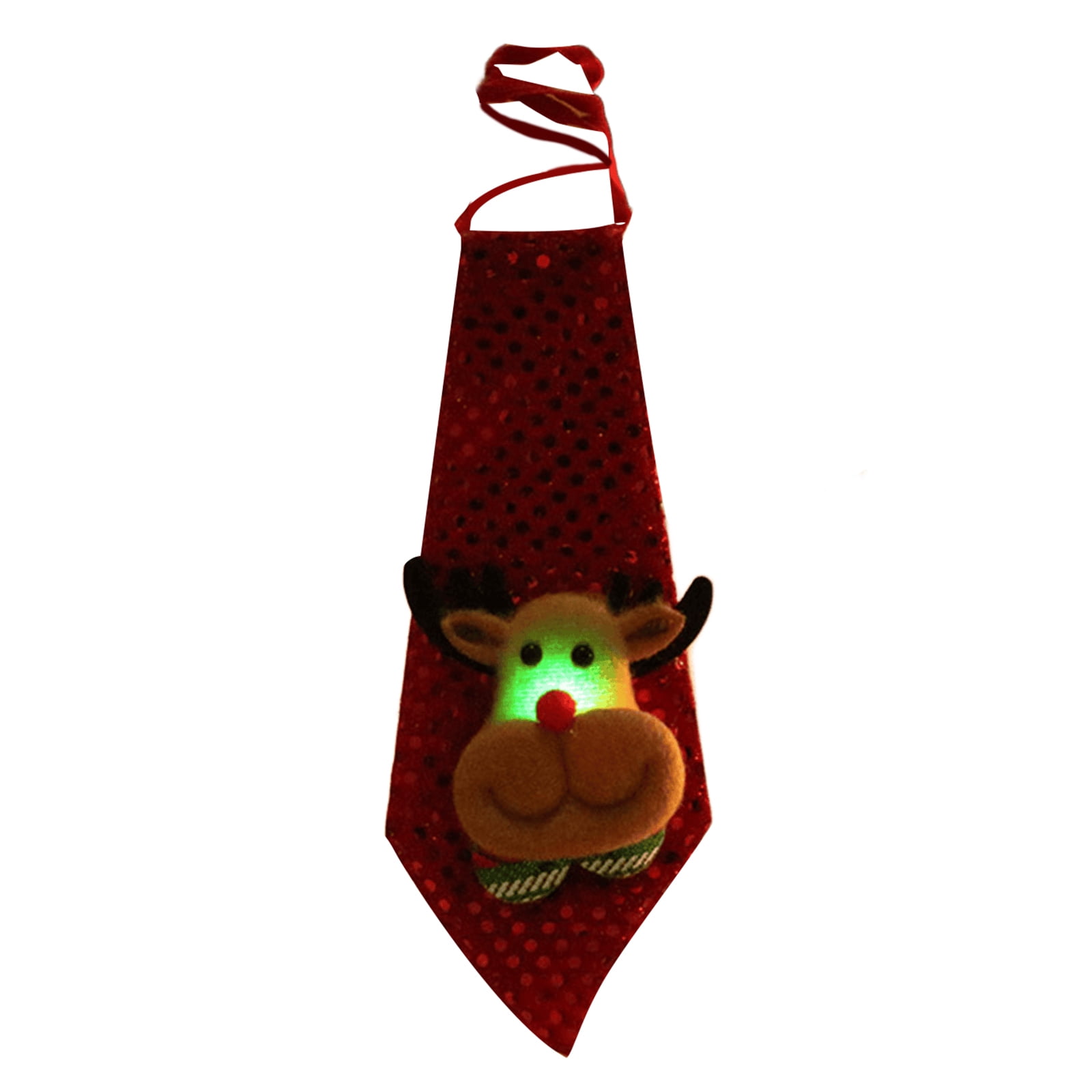 COOLHOOD Glitter Sequins Christmas Tie With Optional Light Up Function ...