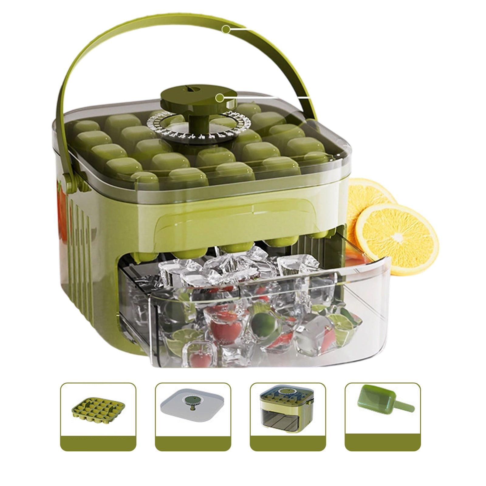 COOLHOOD Ice Maker Reusable Press Type Ice Box with Lid Ice Storage Box ...