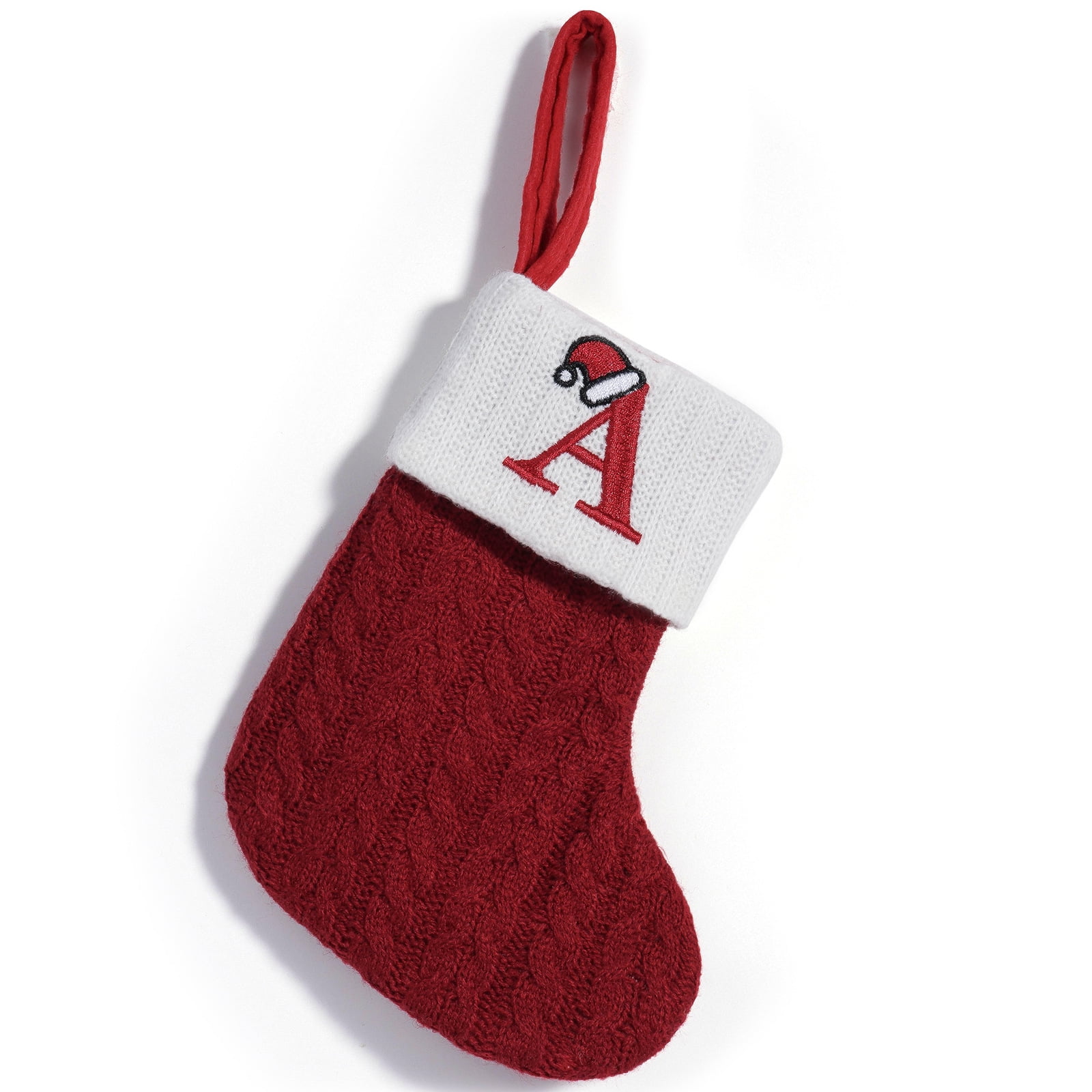 COOLHOOD Knitted Christmas Letter Stocking Festival Home Decors Unique ...