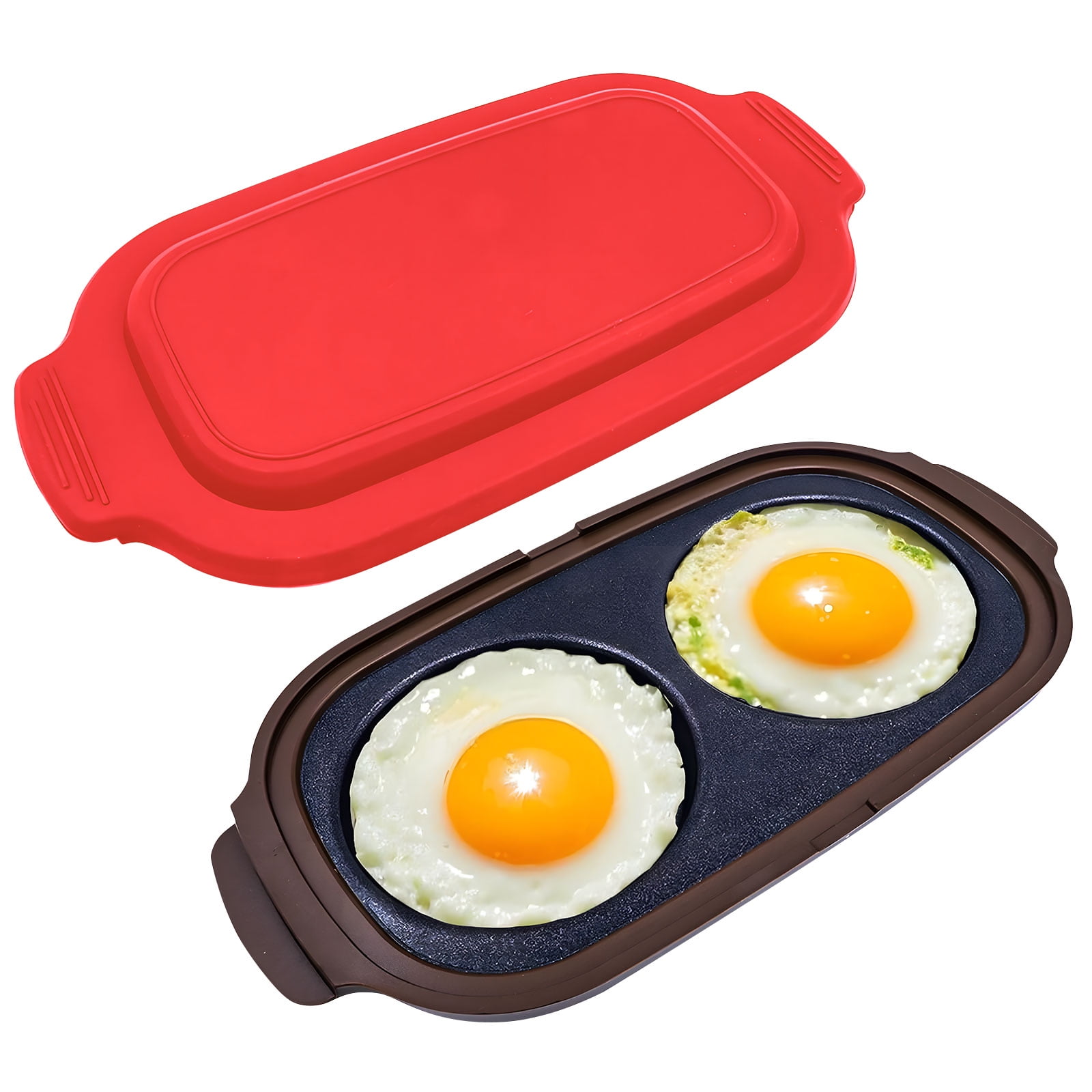 COOLHOOD Microwave Eggs Cooker with Duals Zone Designs for Eggs Steak ...