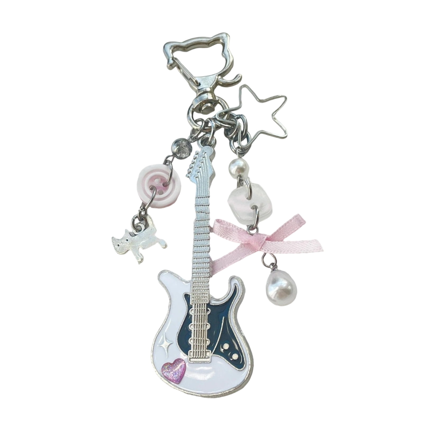 COOLHOOD Musical Note Cats Charm Keychain Handmade Beadwork Craft ...