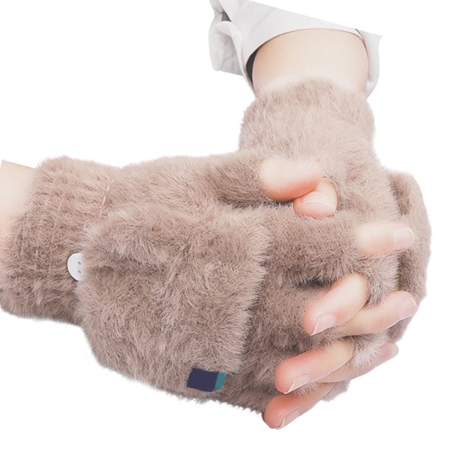 COOLHOOD Nylon Plush Open Top Cover Gloves with Half Finger Design For ...