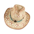 COOLHOOD Openwork Braided Paper Straw Panama Hat Wide Brimmed Sun ...