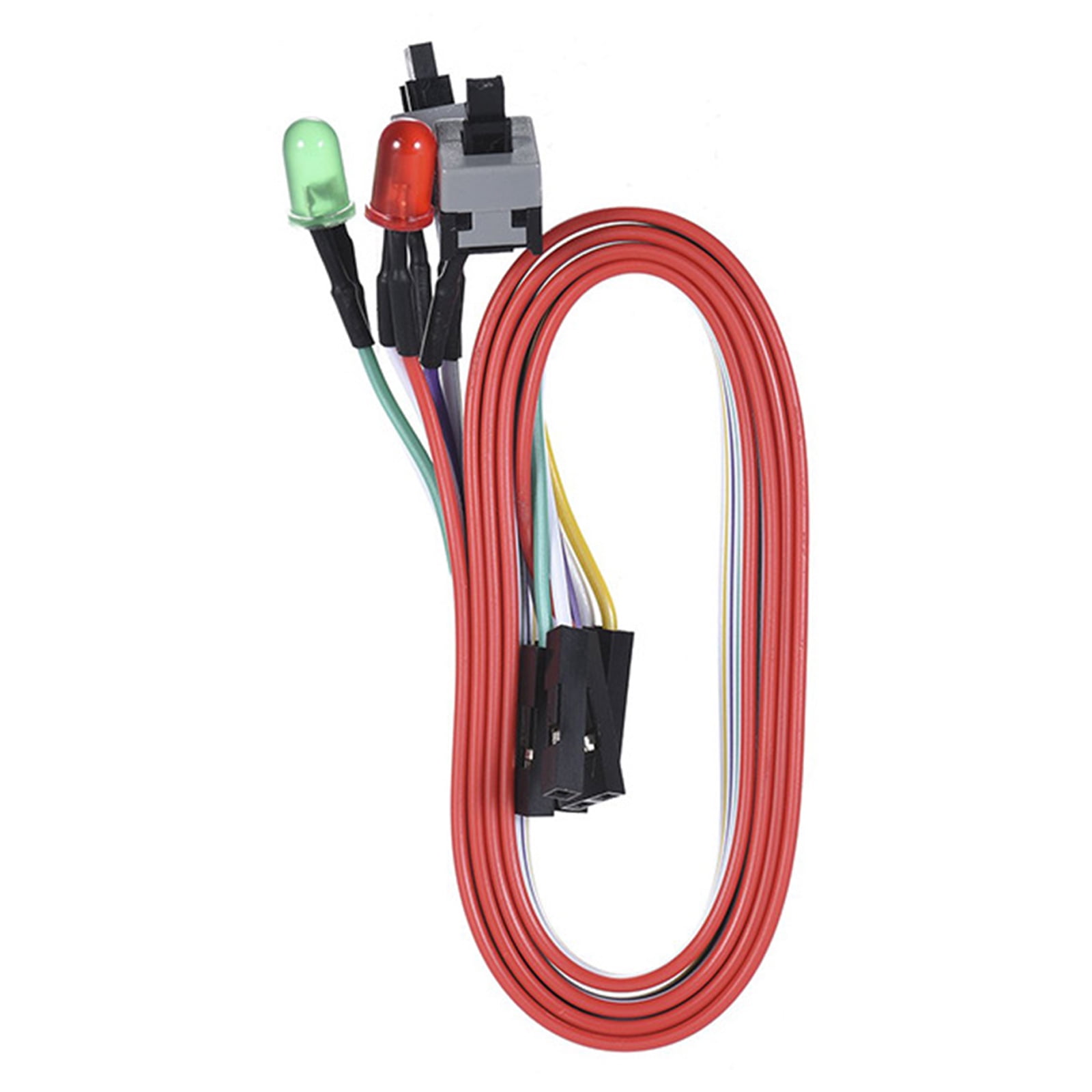 COOLHOOD PC Power Button Switches Cable With LED Indicators, 26inch ...