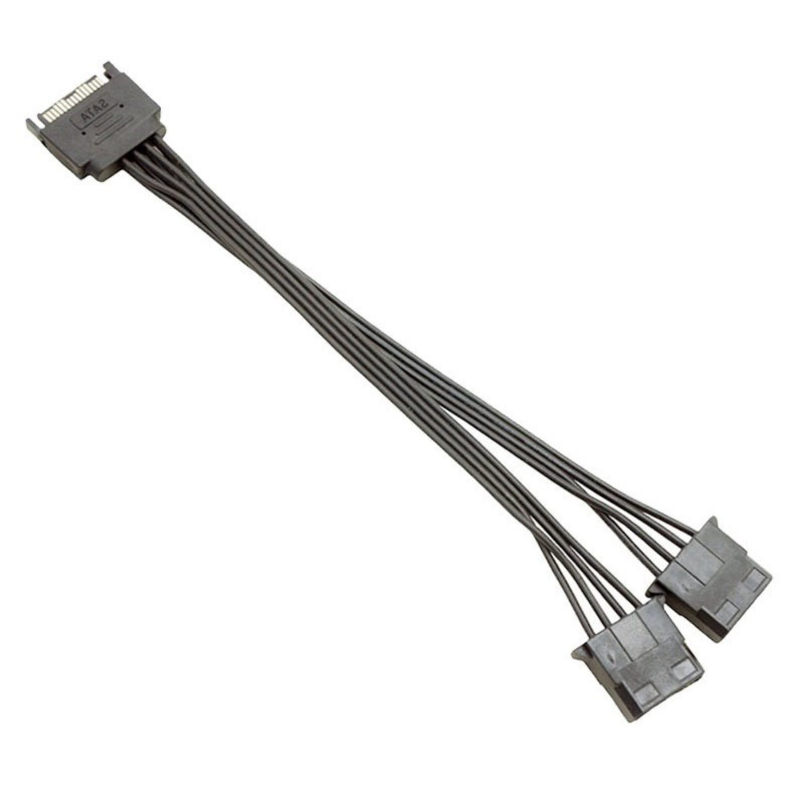 COOLHOOD Power Extension Cable 15Pin Male To 2/1 Big 4Pin Female Cable ...
