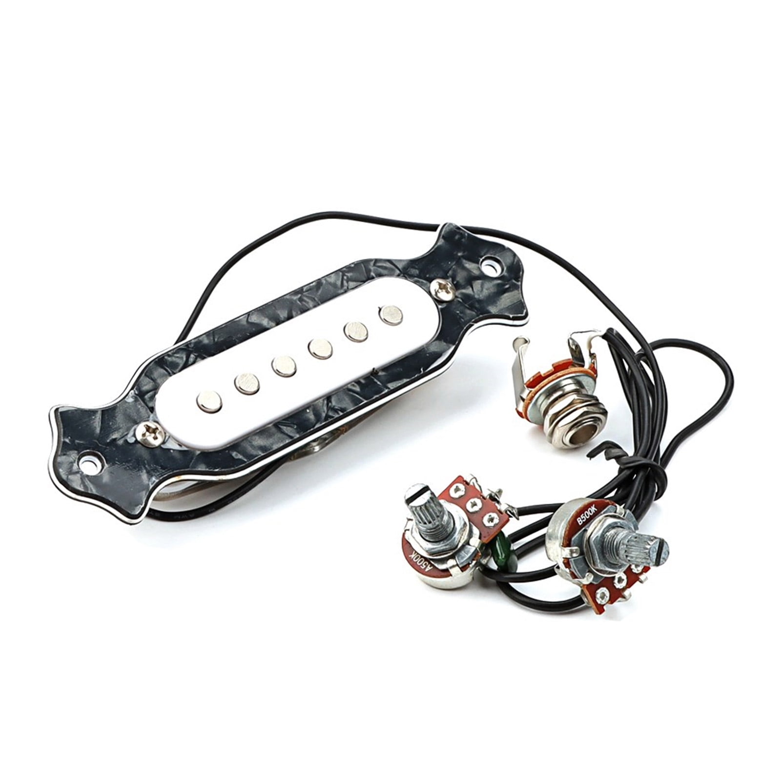 COOLHOOD Prewired Guitar Sound Hole Pickup with Volumes & Tone Electric Guitar Humbucker Pickups ...