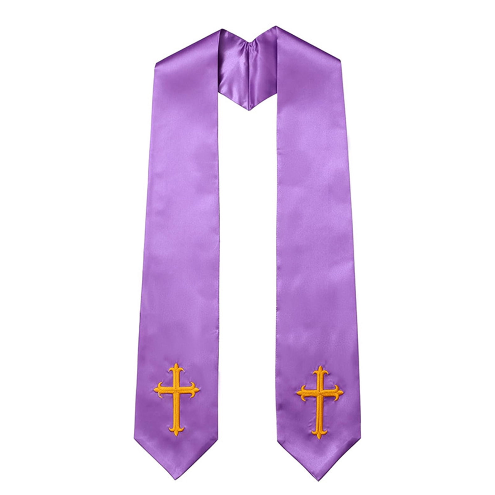 COOLHOOD Reversible Embroidery Clergy Stole with Crossed Design Tassels ...