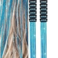COOLHOOD Set of 12pcs Synthetic Hair Tinsel Clip in Extensions 20inches ...