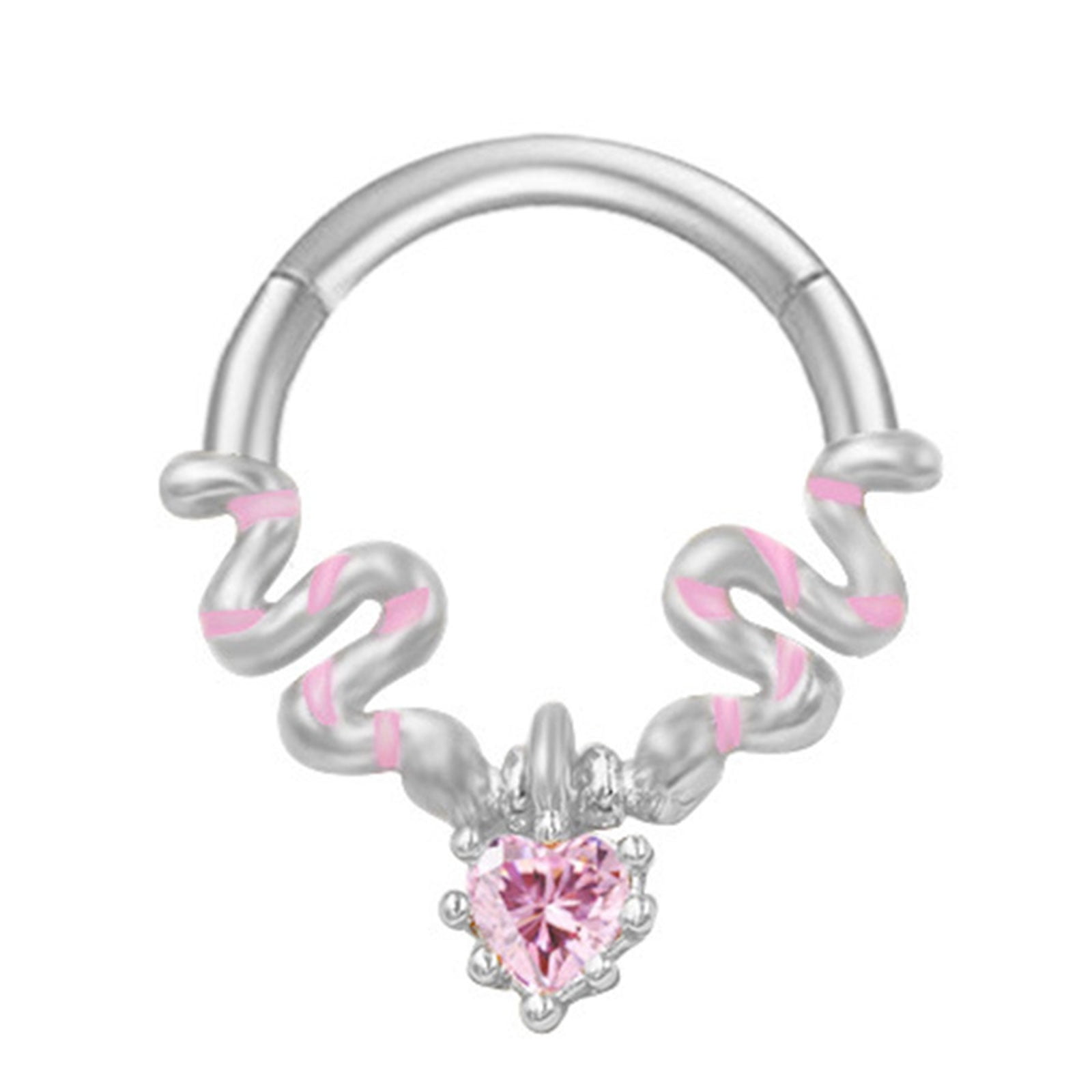 COOLHOOD Simple Crystal Nose Rings Silver Color Septum Clickers ...