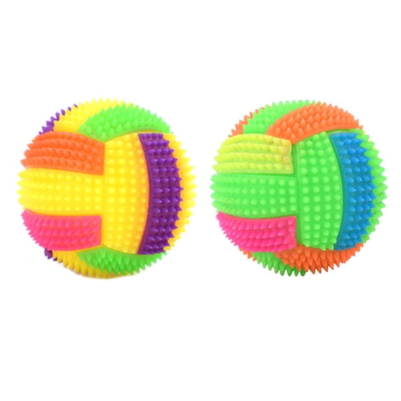 COOLHOOD Spiky Dog Glowing Pet Chew Ball Flashing Squeak Molar Ball ...