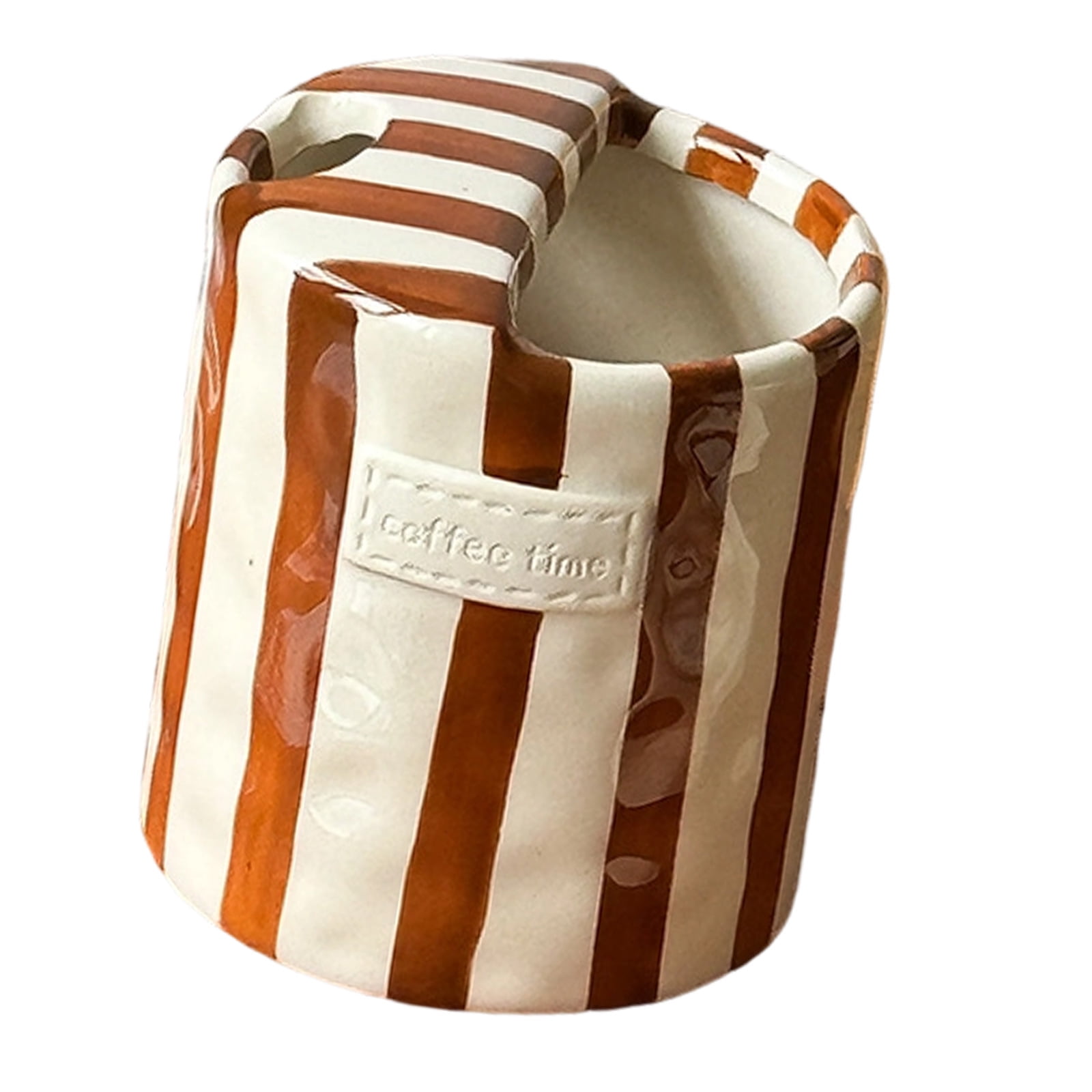 COOLHOOD Striped Ceramic Mug Handheld Cup For Coffee Hot Cold Drink ...