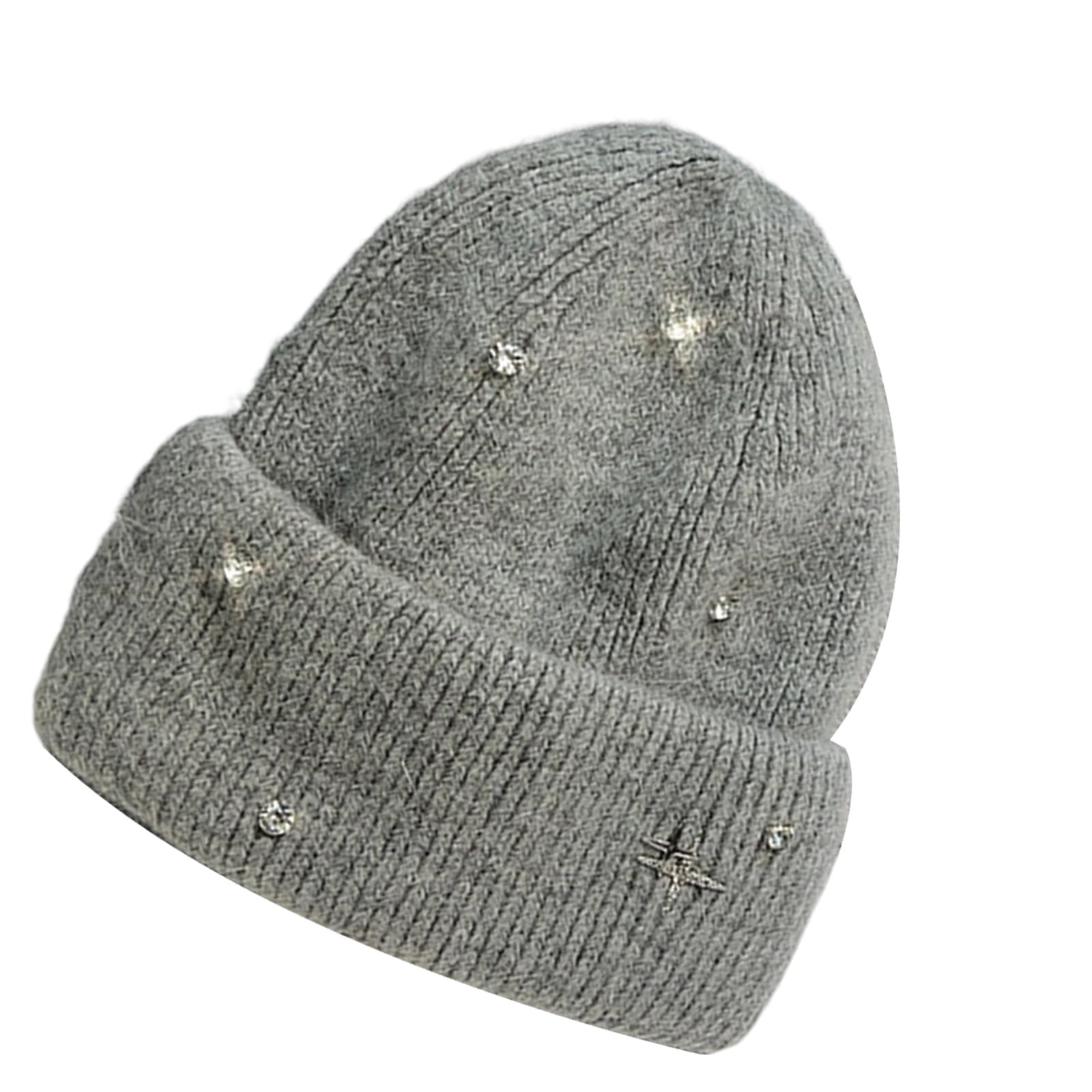 COOLHOOD Stylish Acrylic Fibre Skull Cap With Rhinestones Decors Cold ...
