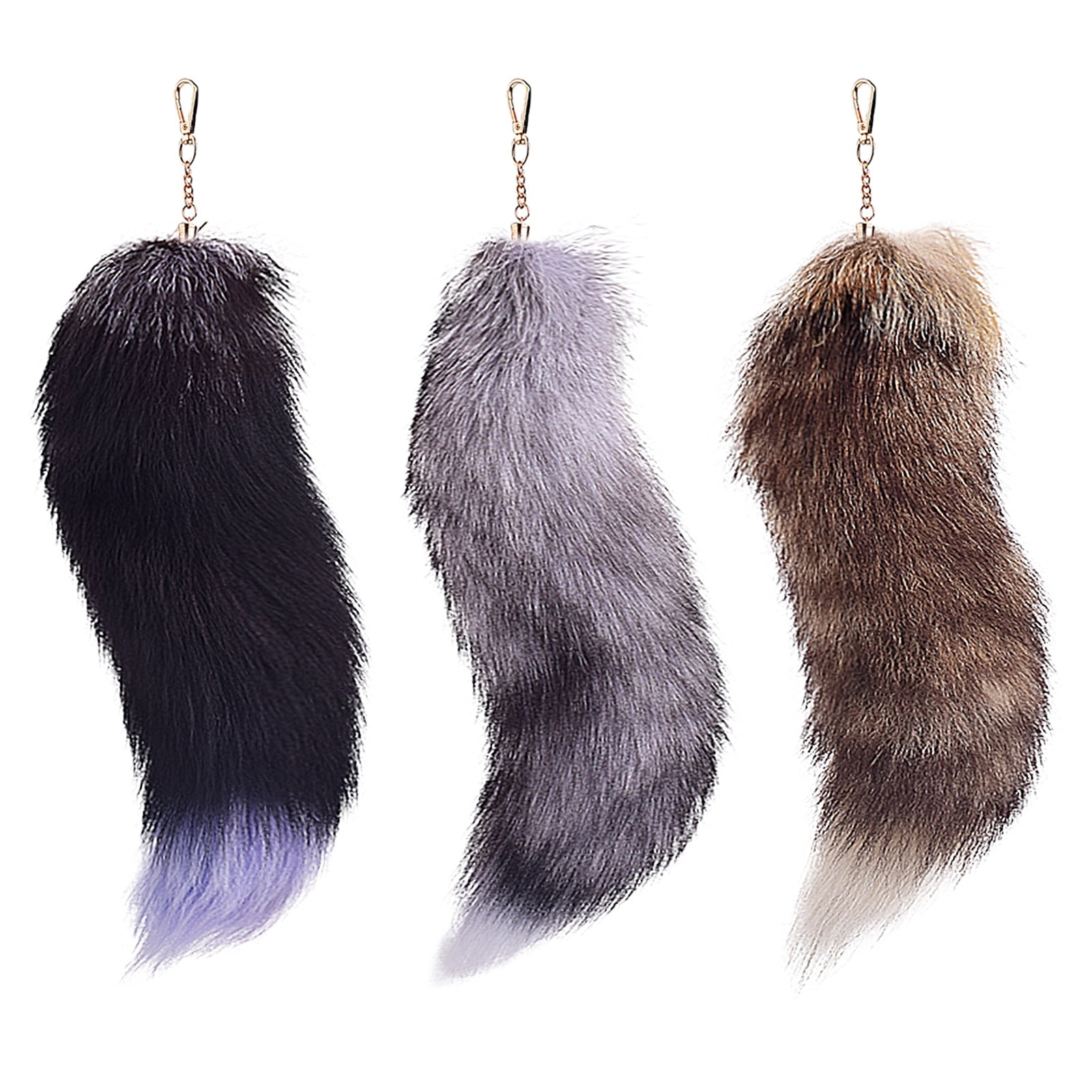 COOLHOOD Stylish Foxes Tail Keychain Set For Women Elegant Bag Charm ...
