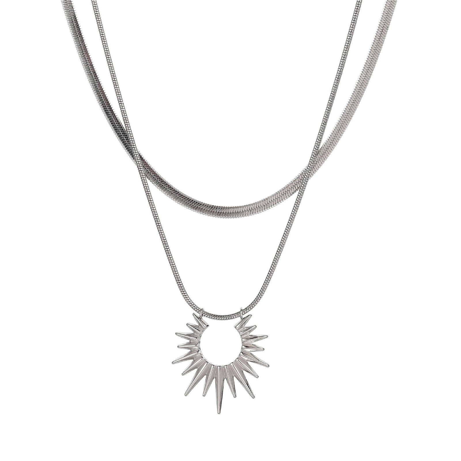 COOLHOOD Sun God Double Necklace Sun Layered Choker Jewelry for Men ...