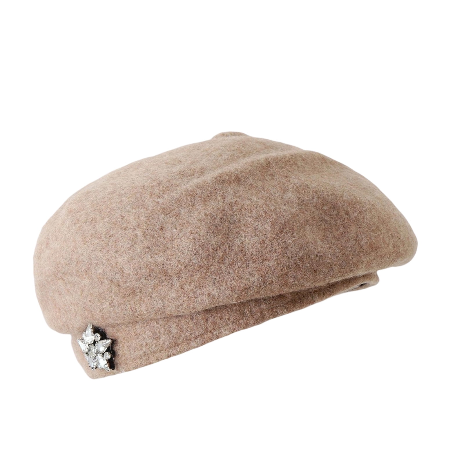 COOLHOOD Thickened Berets Hat with Sparkling Rhinestones Flower for ...