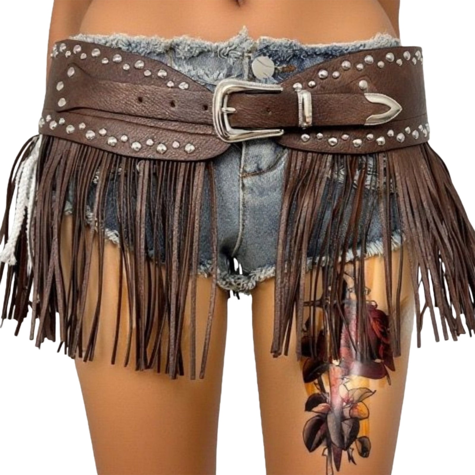COOLHOOD Trendy Tassels Design PU Waist Belt Waistband Unisex Casual ...