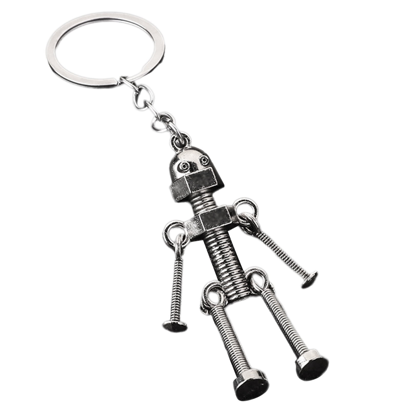 COOLHOOD Vintage Mechanical Screw Robot Keychain Creative Movable Joint ...