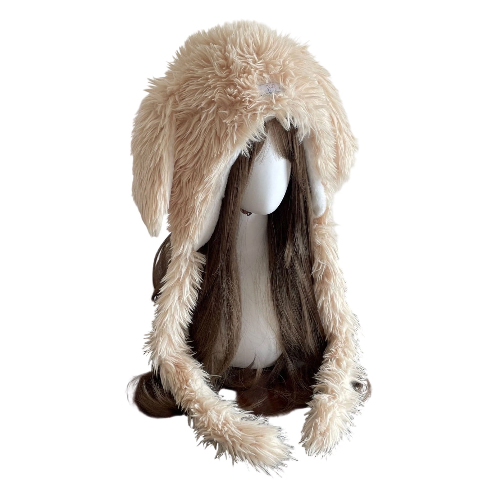 COOLHOOD Warm Fleece Ear Cover Hat with Lovely Rabbits Ear Design For ...
