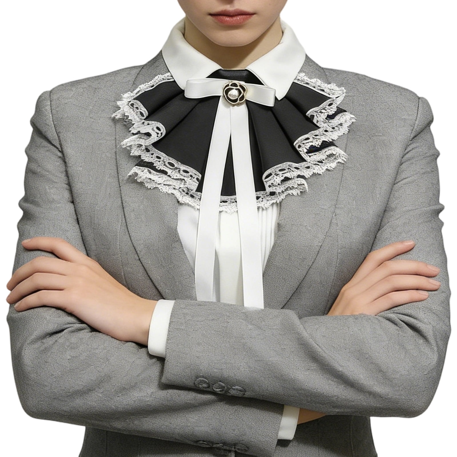 COOLHOOD Women's Lace False Collar Detachable Collar Blouse Half Shirts ...
