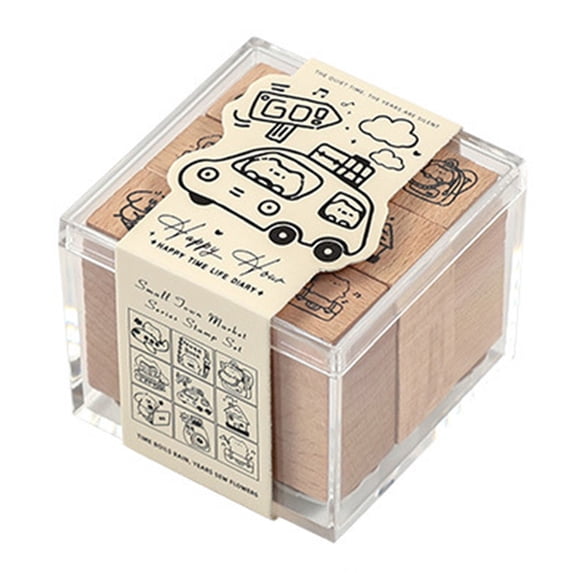 COOLHOOD Wood Rubber Stamp Cartoon Dogs Stamp Decorative Stamp Lovely ...
