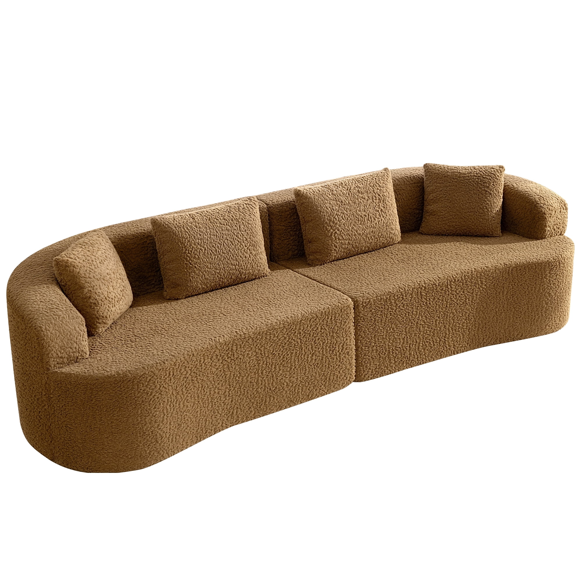 COOLHUT 112.6" 4 Seater Sofa Couch, Plush Floor Sofa Couch with Cozy ...