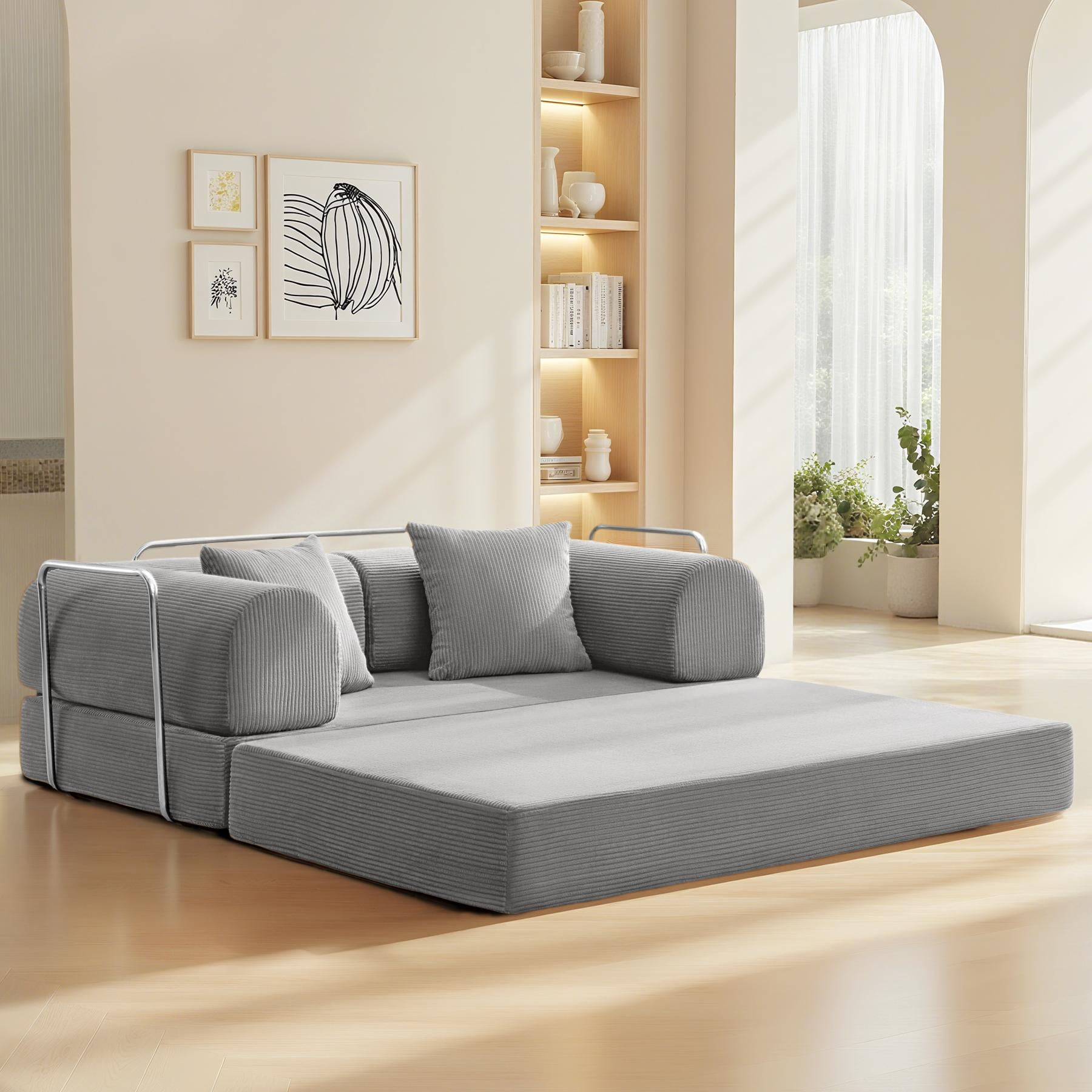 COOLHUT 63" W Combination Sofa, High Rebound Density Sponge Sofa Couch ...