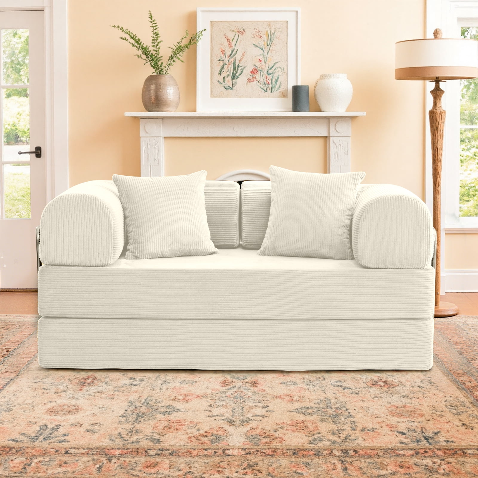 COOLHUT 63" W Combination Sofa, High Rebound Density Sponge Sofa Couch ...