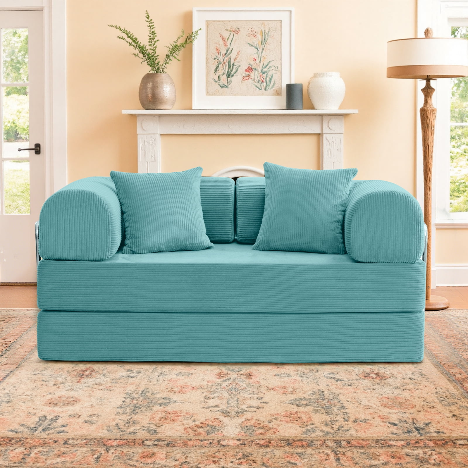 COOLHUT 63" W Combination Sofa, High Rebound Density Sponge Sofa Couch ...
