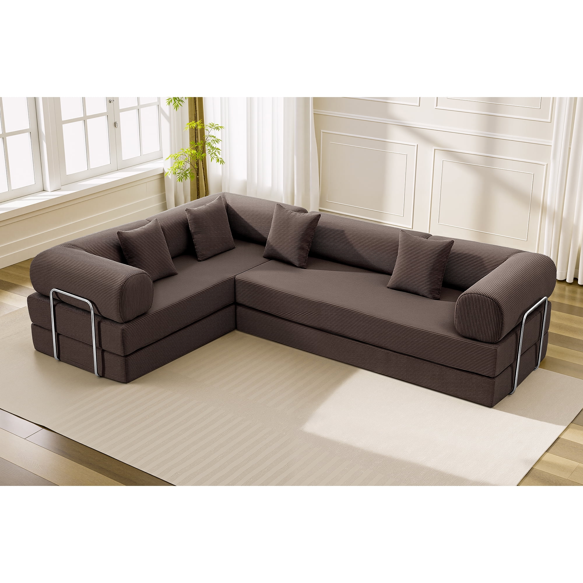 COOLHUT 78.7" W Combination Sofa, High Rebound Density Sponge Sofa ...