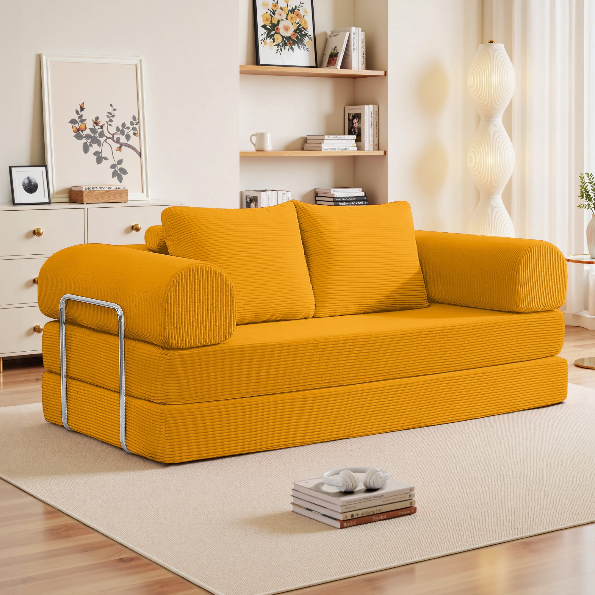 COOLHUT 78.7" W Combination Sofa, Sponge Floor Sofa, High Rebound ...