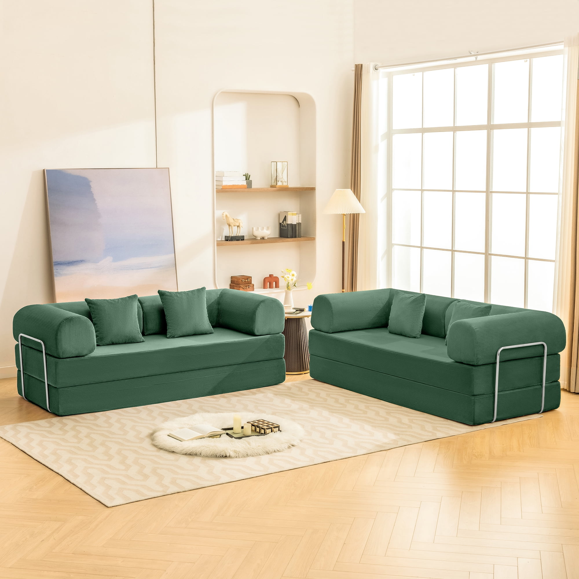 COOLHUT 78.7" W Combination Sofa Set of 2, High Rebound Density Sponge ...